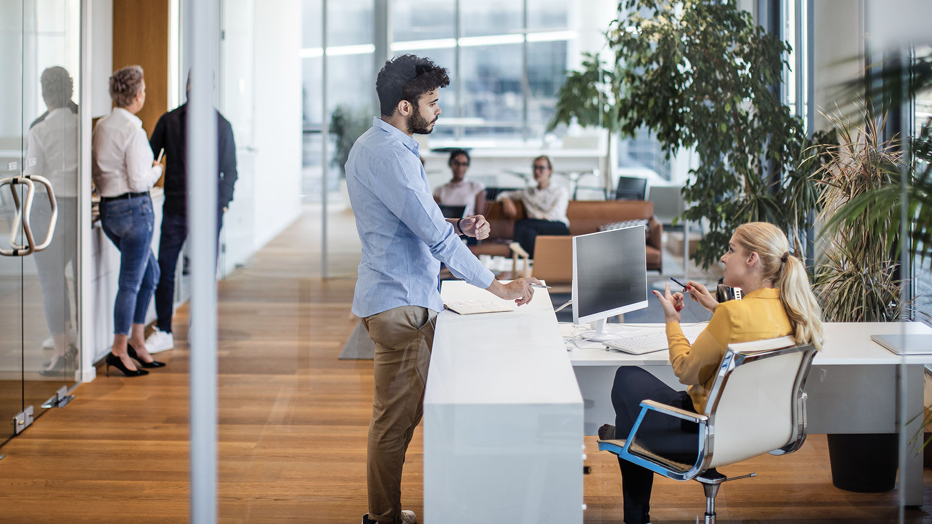 A modern visitor check-in experience in action